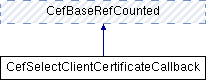 Chromium Embedded Framework (CEF): CefSelectClientCertificateCallback Class Reference